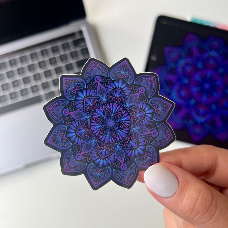Night Sky Mandala Sticker – Waterproof Vinyl Decal - Etsy