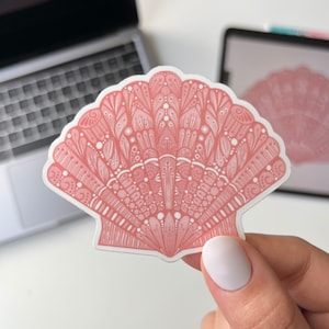Shell Zentangle Sticker - Waterproof Stickers - Etsy