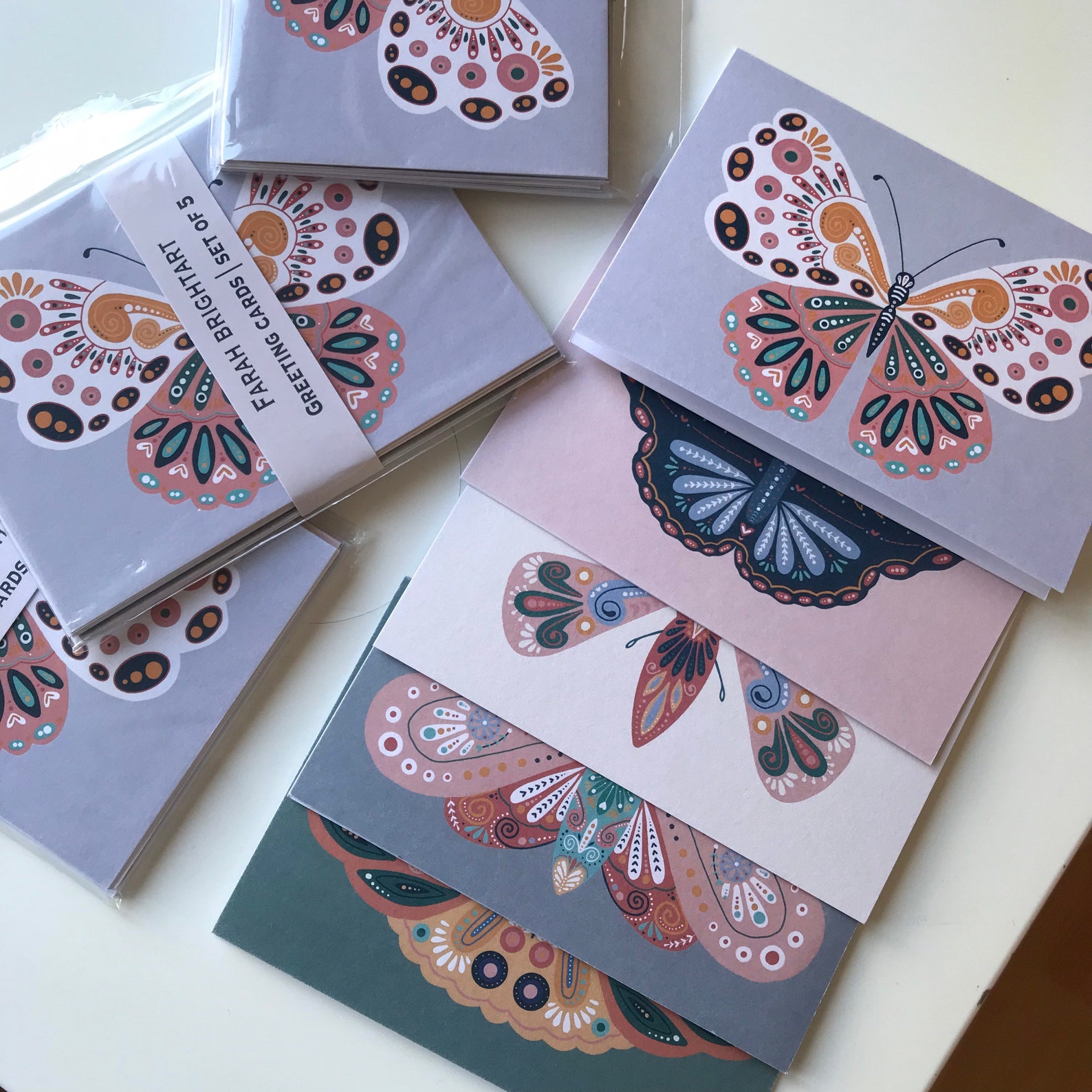 Moth Greeting Card Set of 5 - Etsy