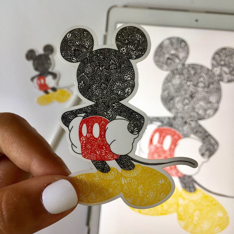 Zentangle Mickymouse Sticker - Micky Mouse Sticker -vinyl Sticker ...