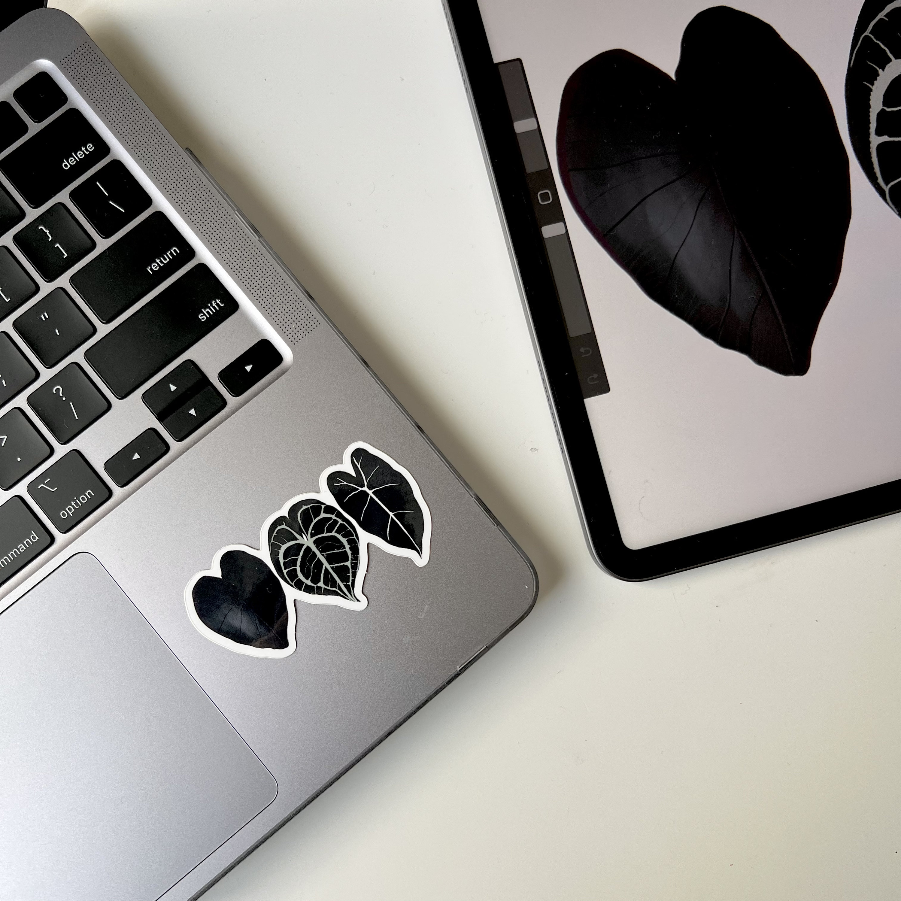 3 Black Plant Leaf Waterproof Stickers - Etsy