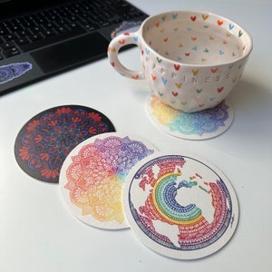 Mandala Coaster Set of 3 (you Can Customize the Set ) - Etsy