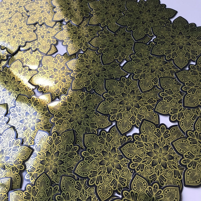 Golden Mandala Waterproof Sticker - Etsy