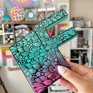 Zentangle F Letter and a Coaster - Etsy