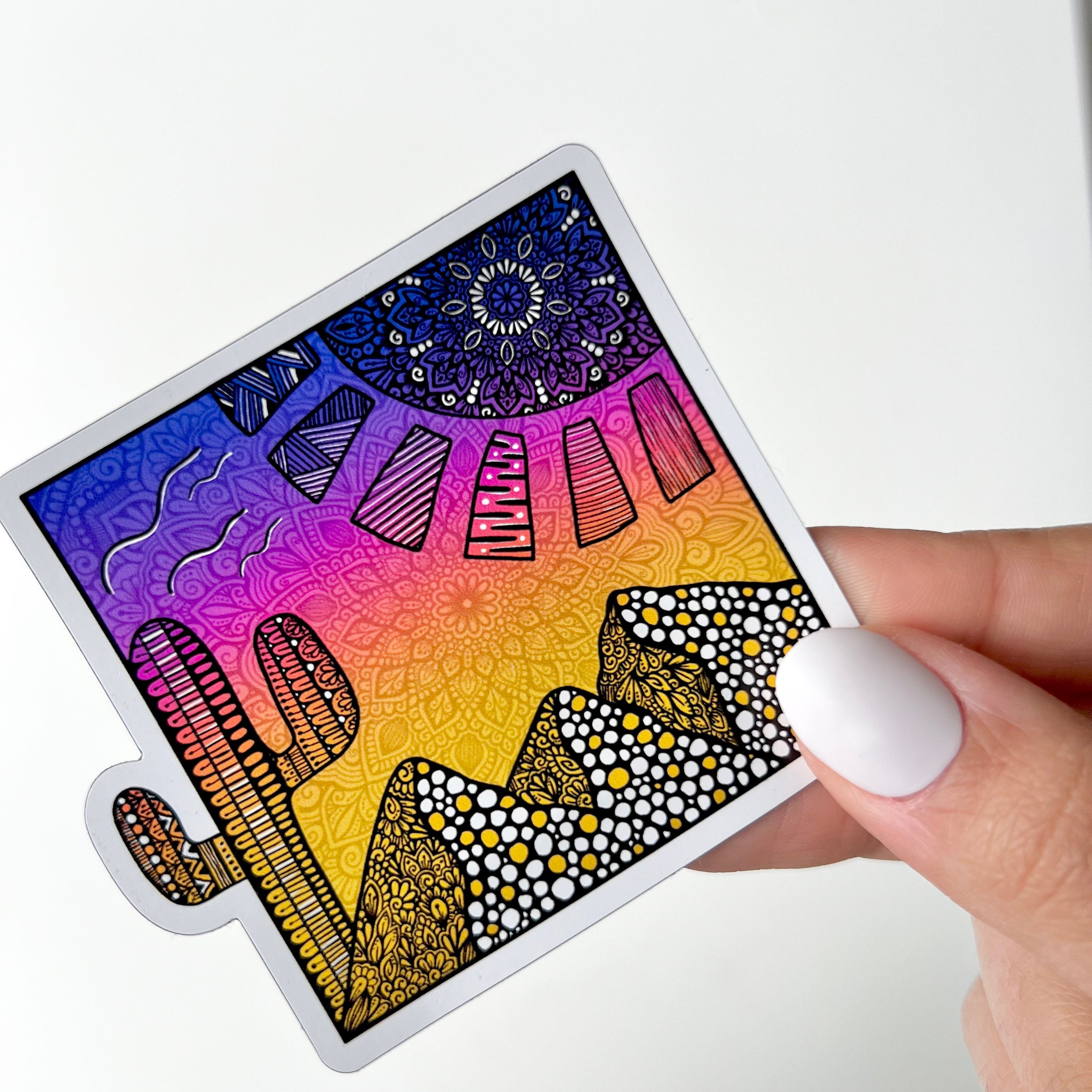 Zen Mandala Mountain Magnet - Etsy
