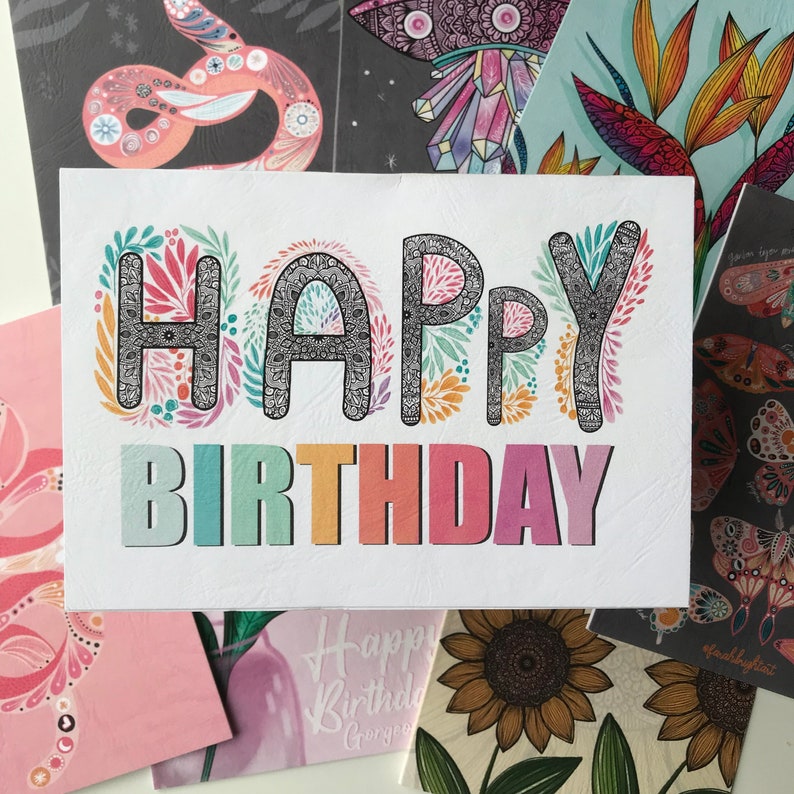 Mandala and Illustrations Greeting Cards Set of 8 - Etsy