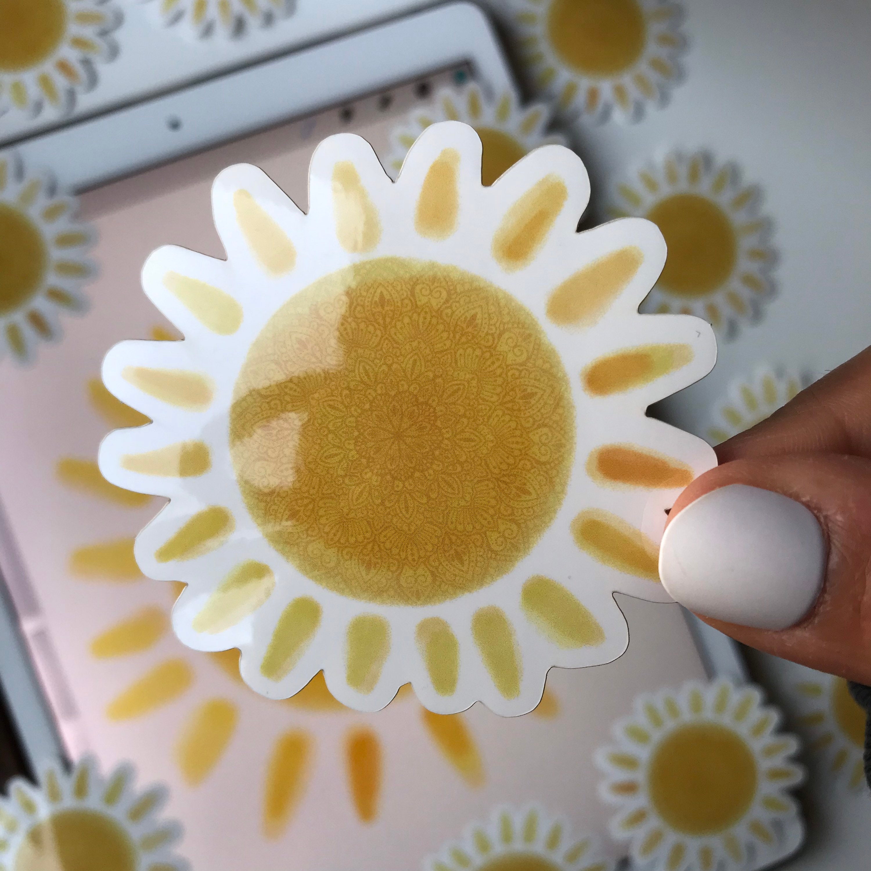 Sun Mandala Waterproof Sticker - Etsy