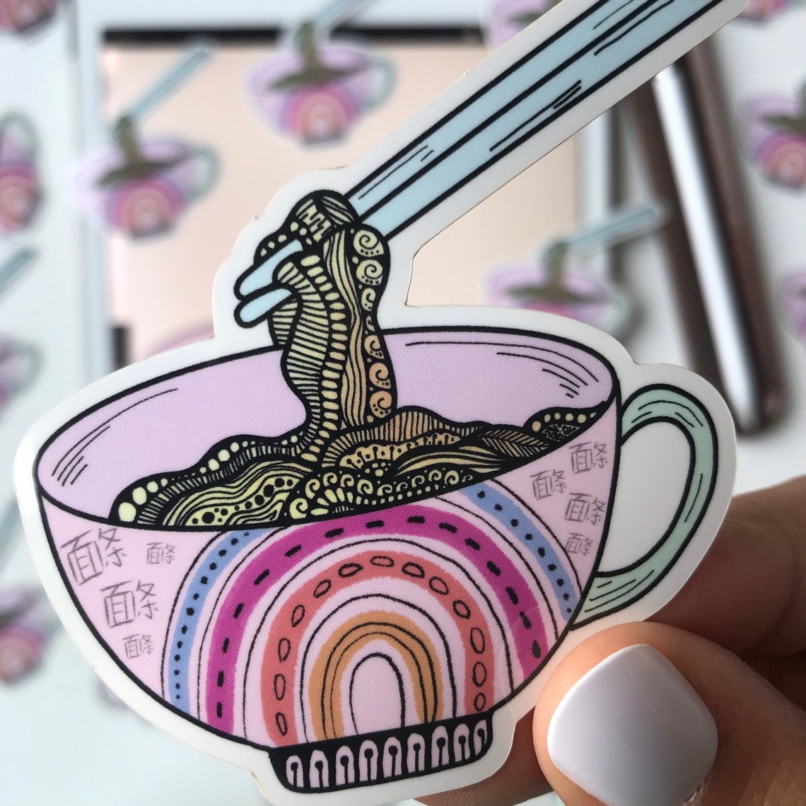 Zentangle Noodles Waterproof Stickers Zentangle Stickers - Etsy