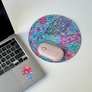 Zentangle Turtle Mouse Pad - Colorful Mouse Pads - Etsy
