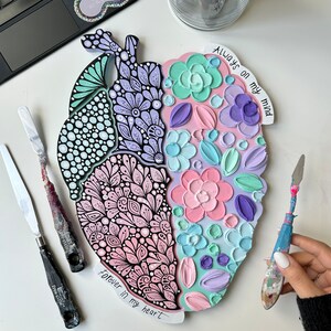 Zentangle Half Mind Half Heart Wooden Piece - Etsy