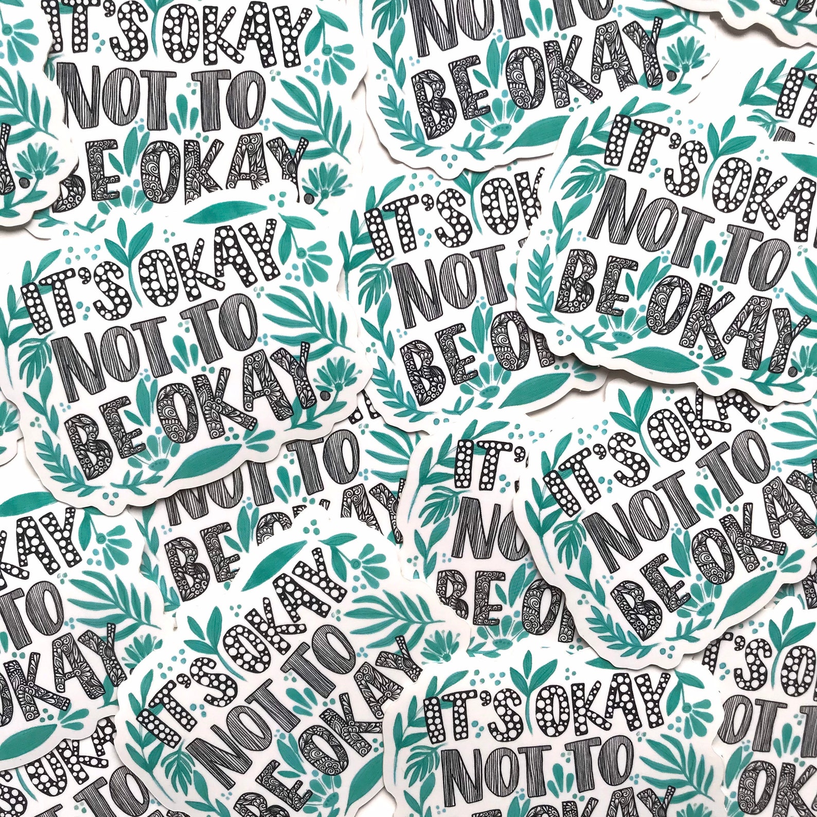 It's Okay Not to Be Okay Sticker - Zentangle Waterproof Vinyl Decal - Etsy