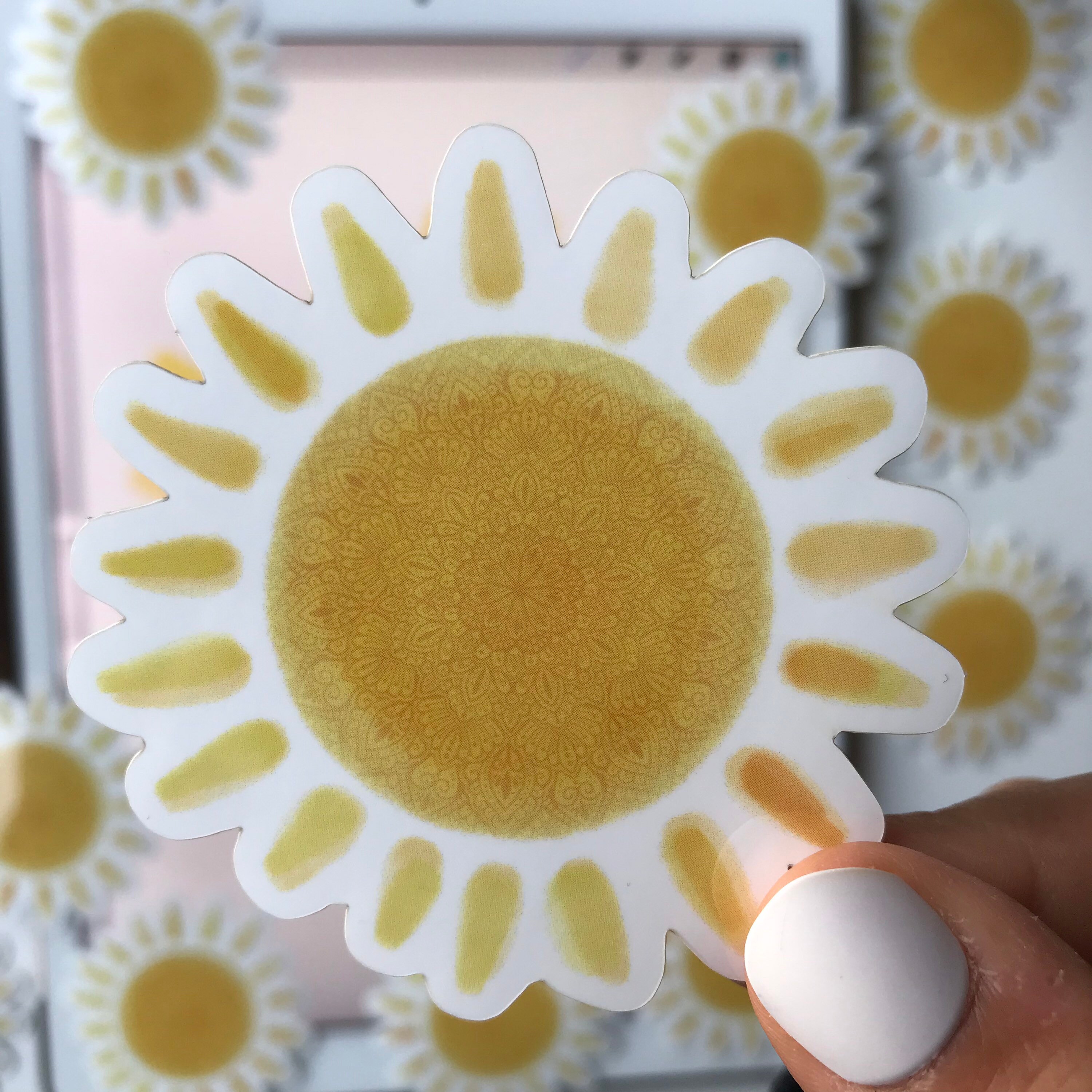 Sun Mandala Waterproof Sticker - Etsy