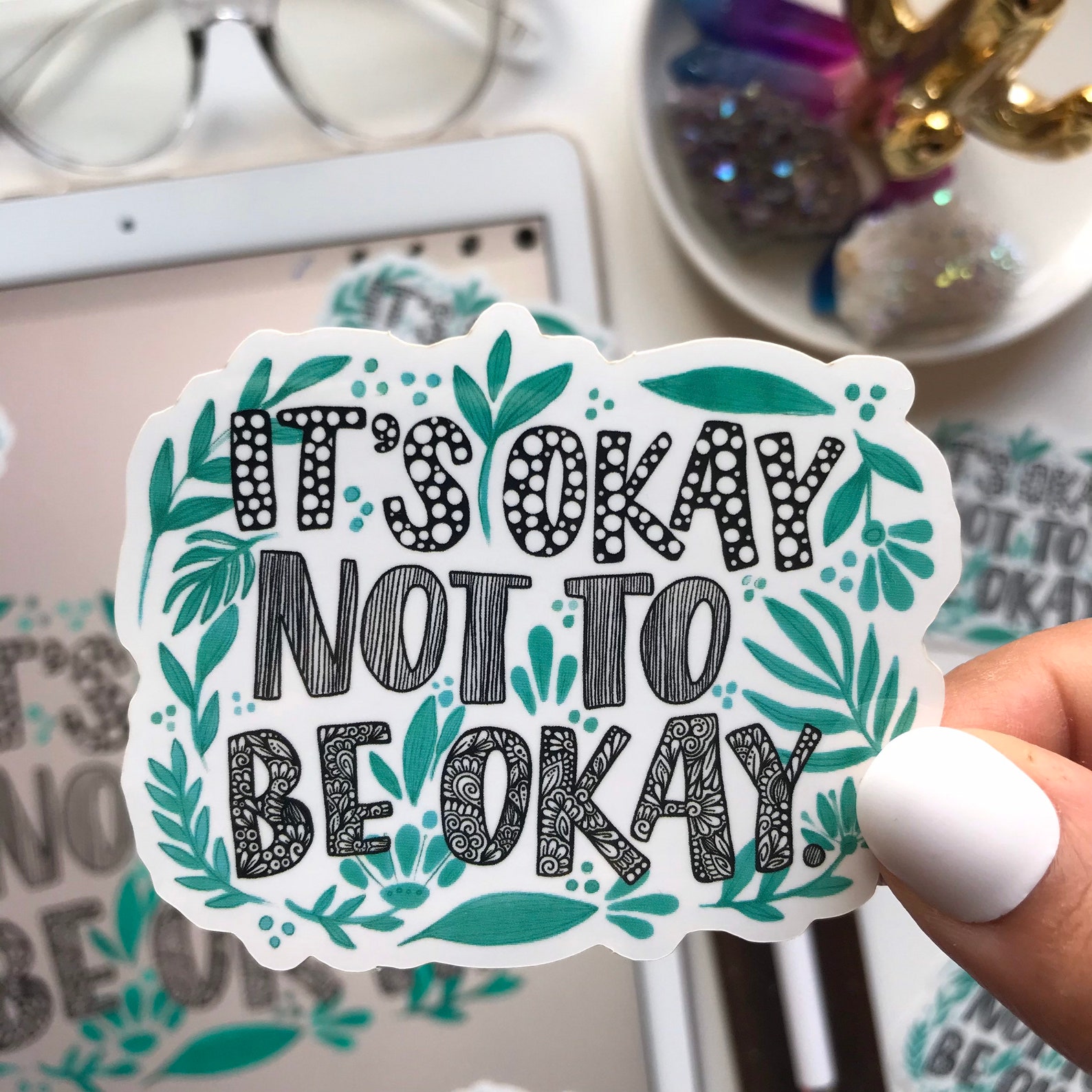 It's Okay Not to Be Okay Sticker - Zentangle Waterproof Vinyl Decal - Etsy