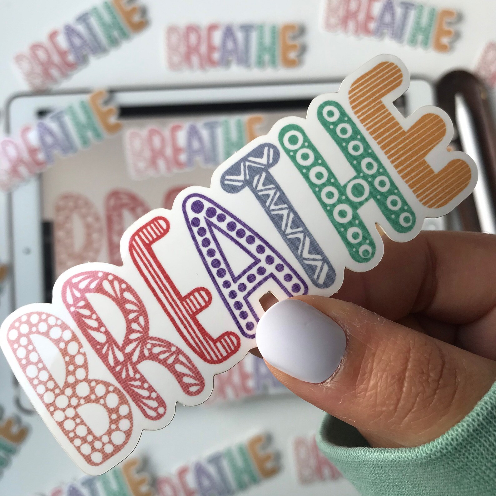 Zentangle Breathe Stickers Waterproof Zentangle Stickers | Etsy