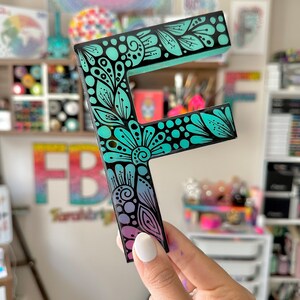 Zentangle F Letter and a Coaster - Etsy