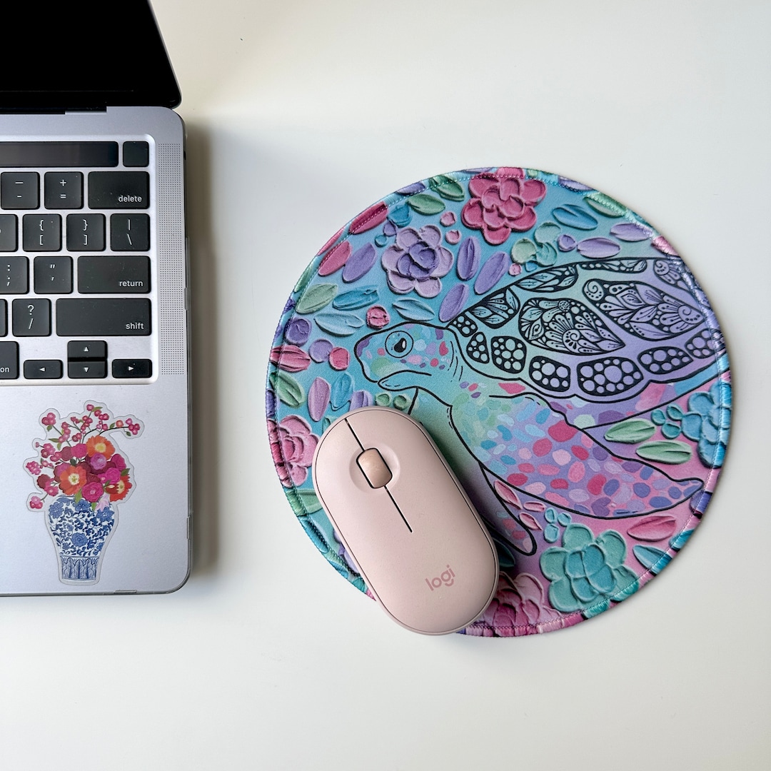 Zentangle Turtle Mouse Pad - Colorful Mouse Pads - Etsy