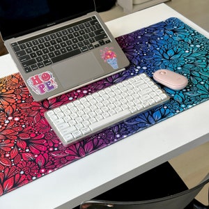 Rainbow Zentangle Desk Pad Colorfull Desk Pads - Etsy