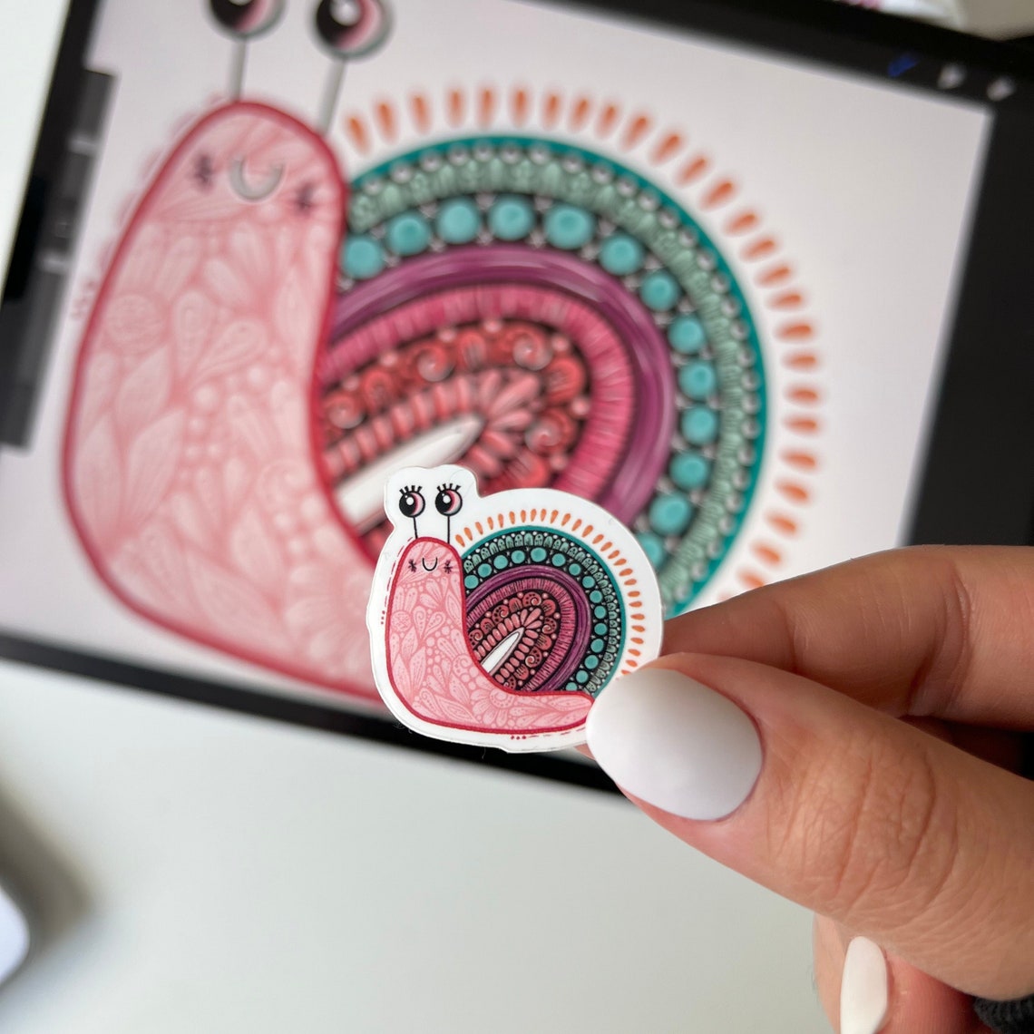 Mini Snail Zentangle Sticker Waterproof Mini Sticker - Etsy