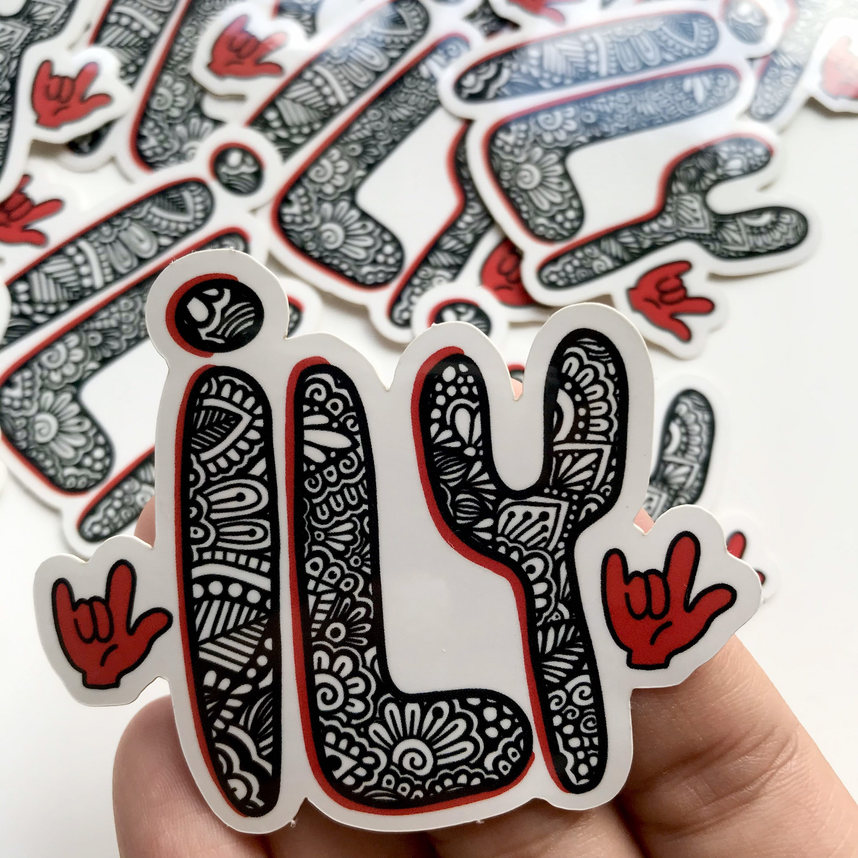 I Love You Zentangle Stickers - Ily Stickers - Waterproof Sticker ...