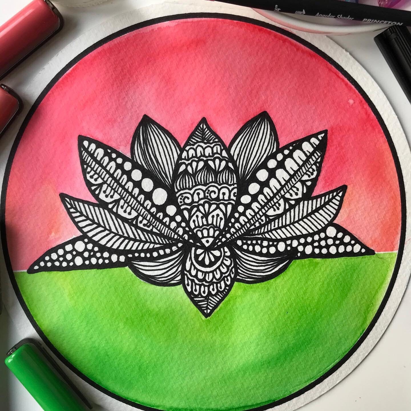 Zentangle Lotus Original Artwork Hand Drawing Lotus Lover - Etsy