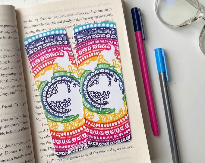 Rainbow Mandala World Map Bookmark - World Map Bookmark - 2 Side ...