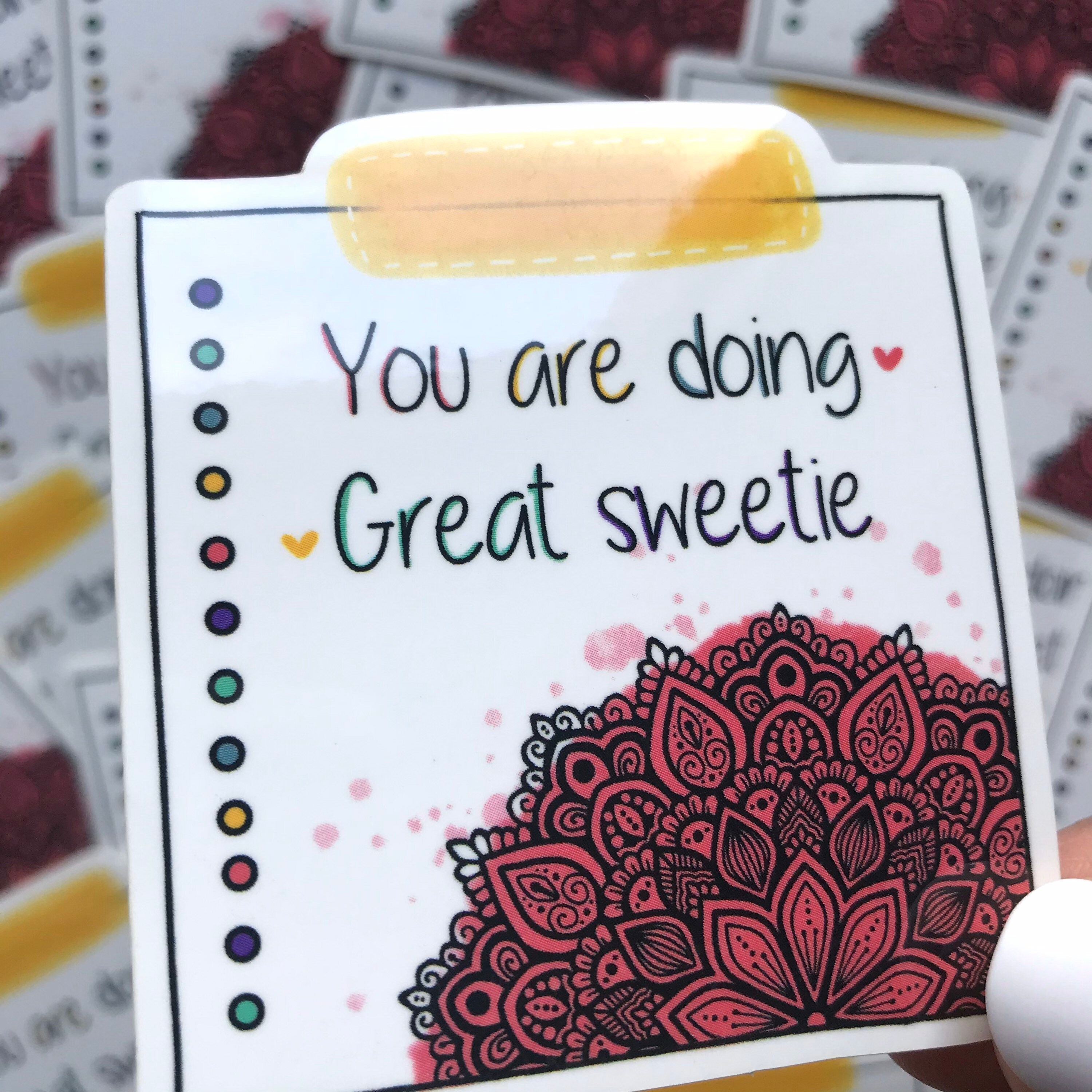 A Little Note Mandala Vinyl Stickers. Waterproof Sticker | Etsy