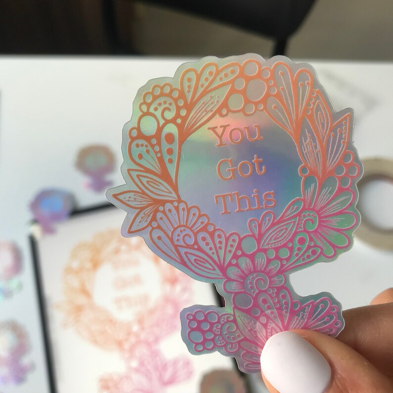 Zentangle Female Symbol Holographic Sticker Female Sticker | Etsy