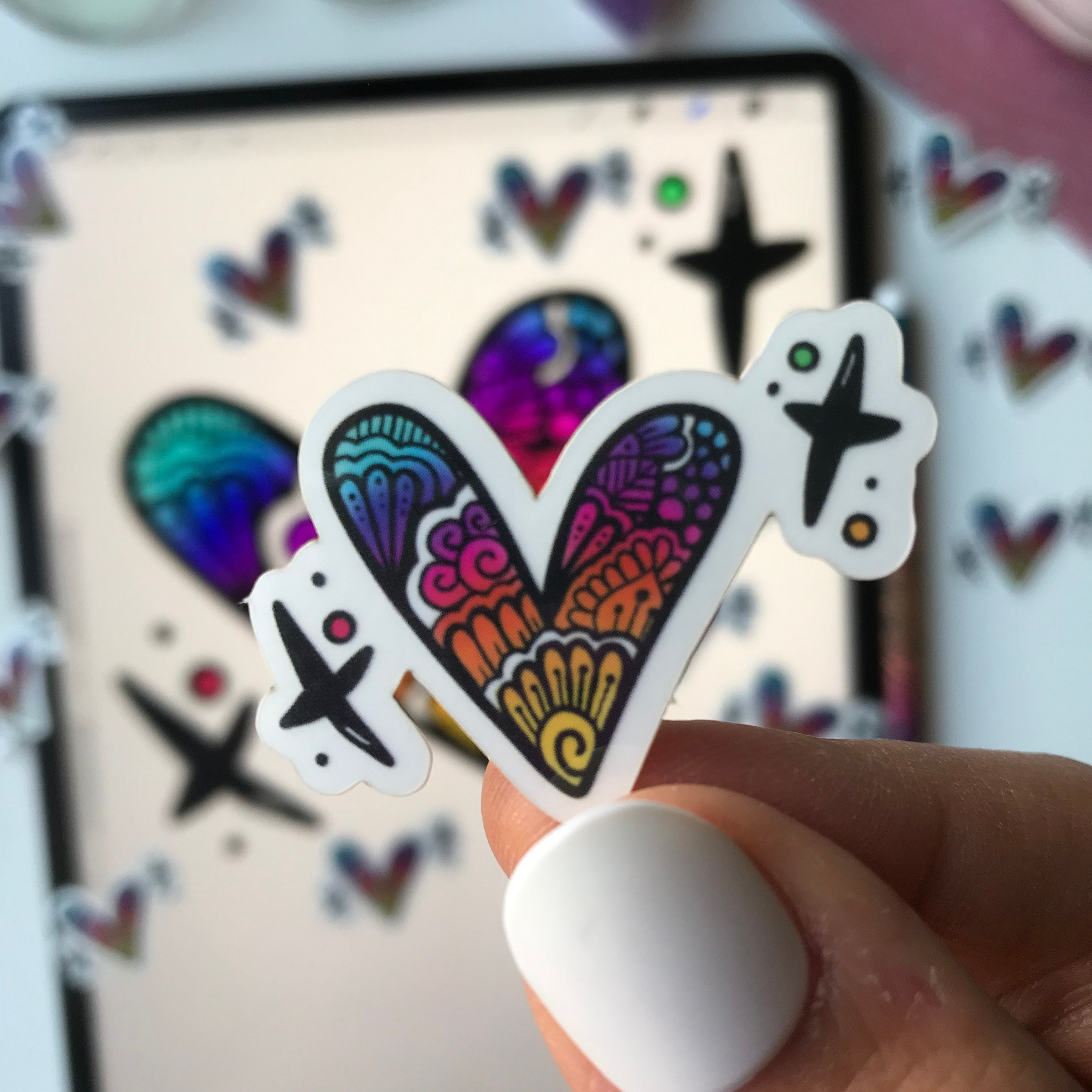 Mini Mandala Transparent Stickers - Etsy