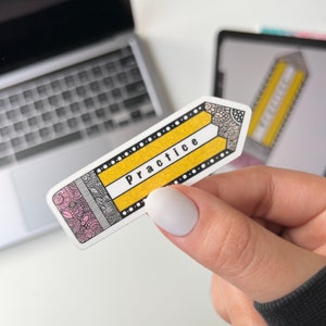 Practice Pencil Zentangle Waterproof Stickers - Waterproof Stickers - Etsy