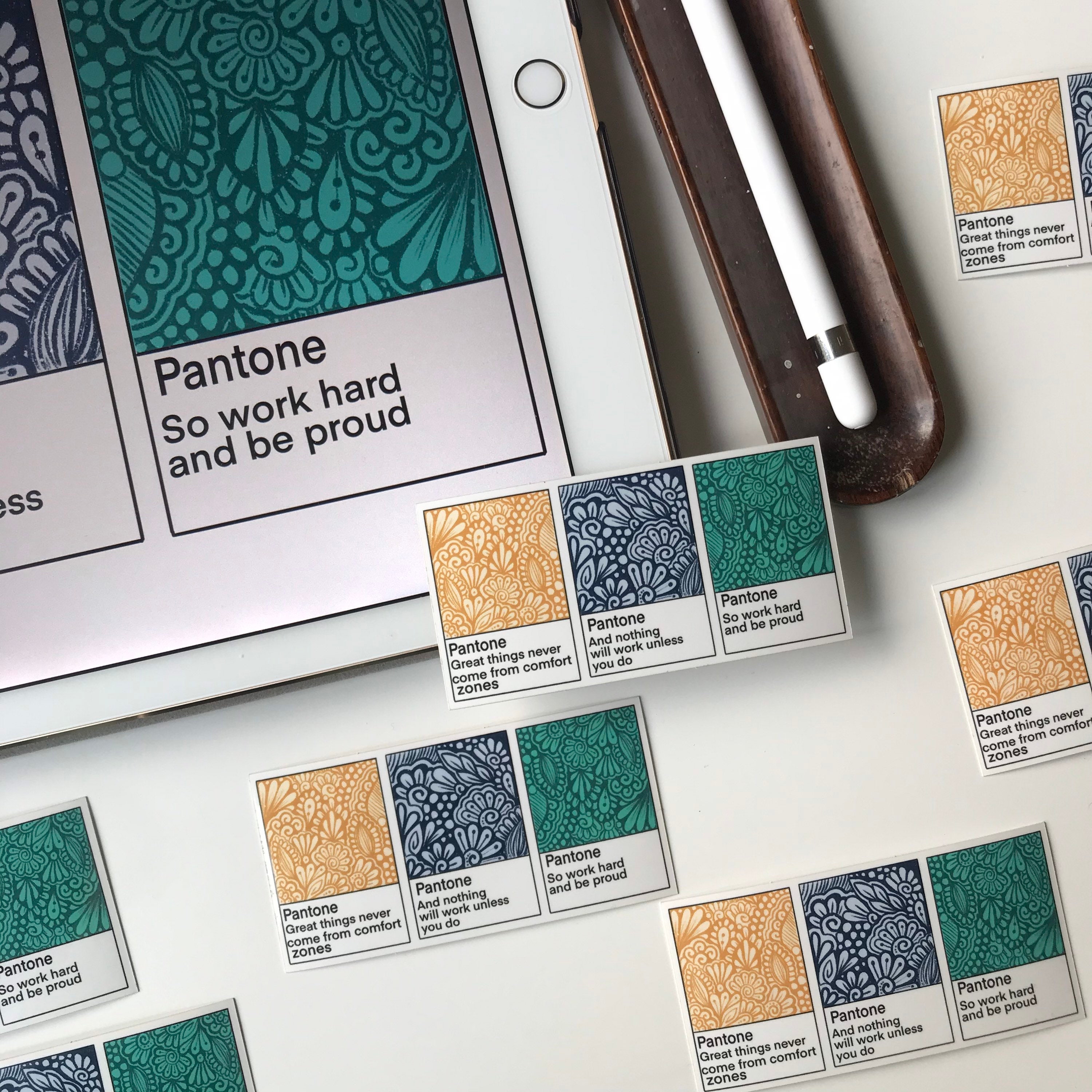 Pantone Zentangle Waterproof Vinyl Sticker – Inspirational Quote - Etsy