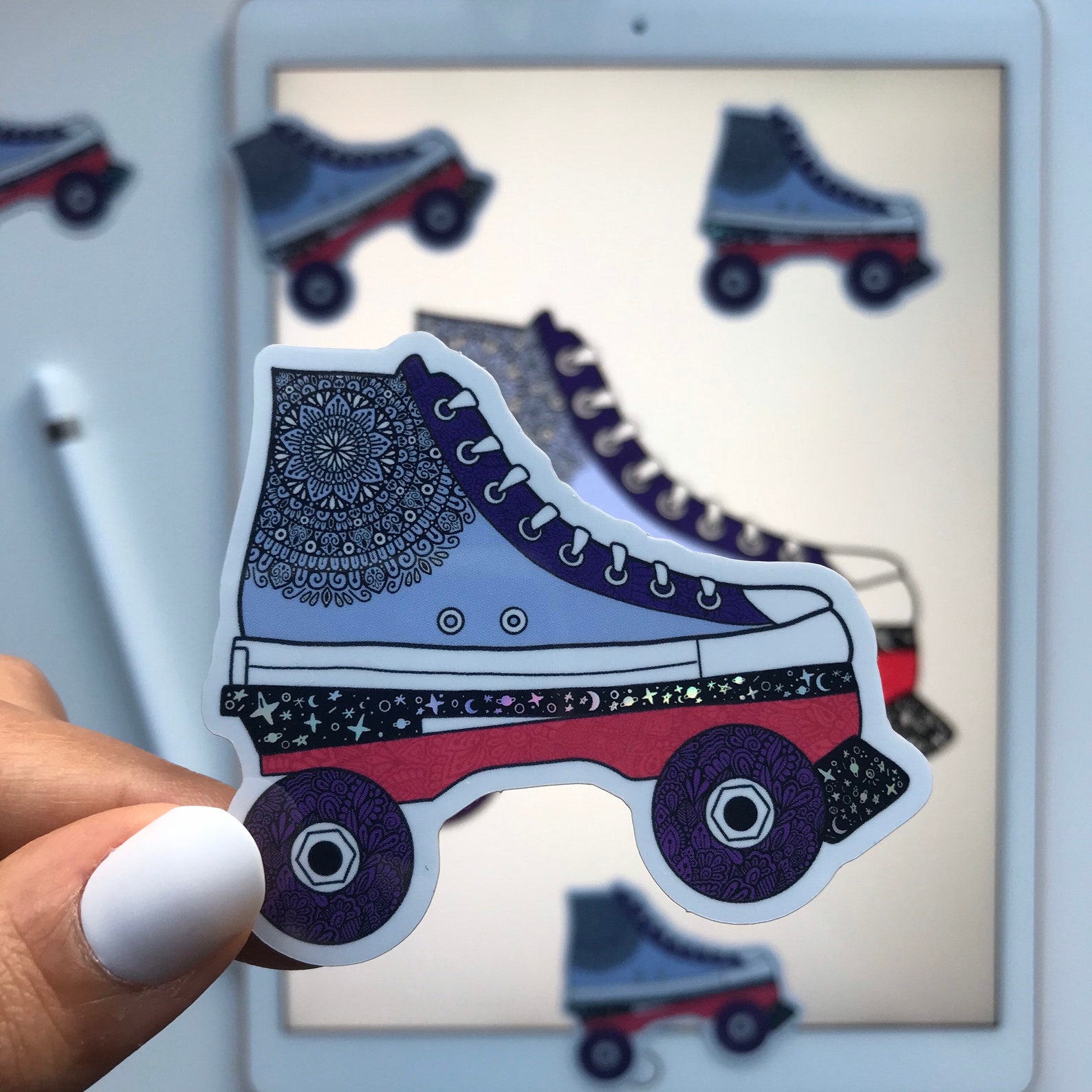 Roller Skating Sticker Waterproof Stickers Space - Etsy