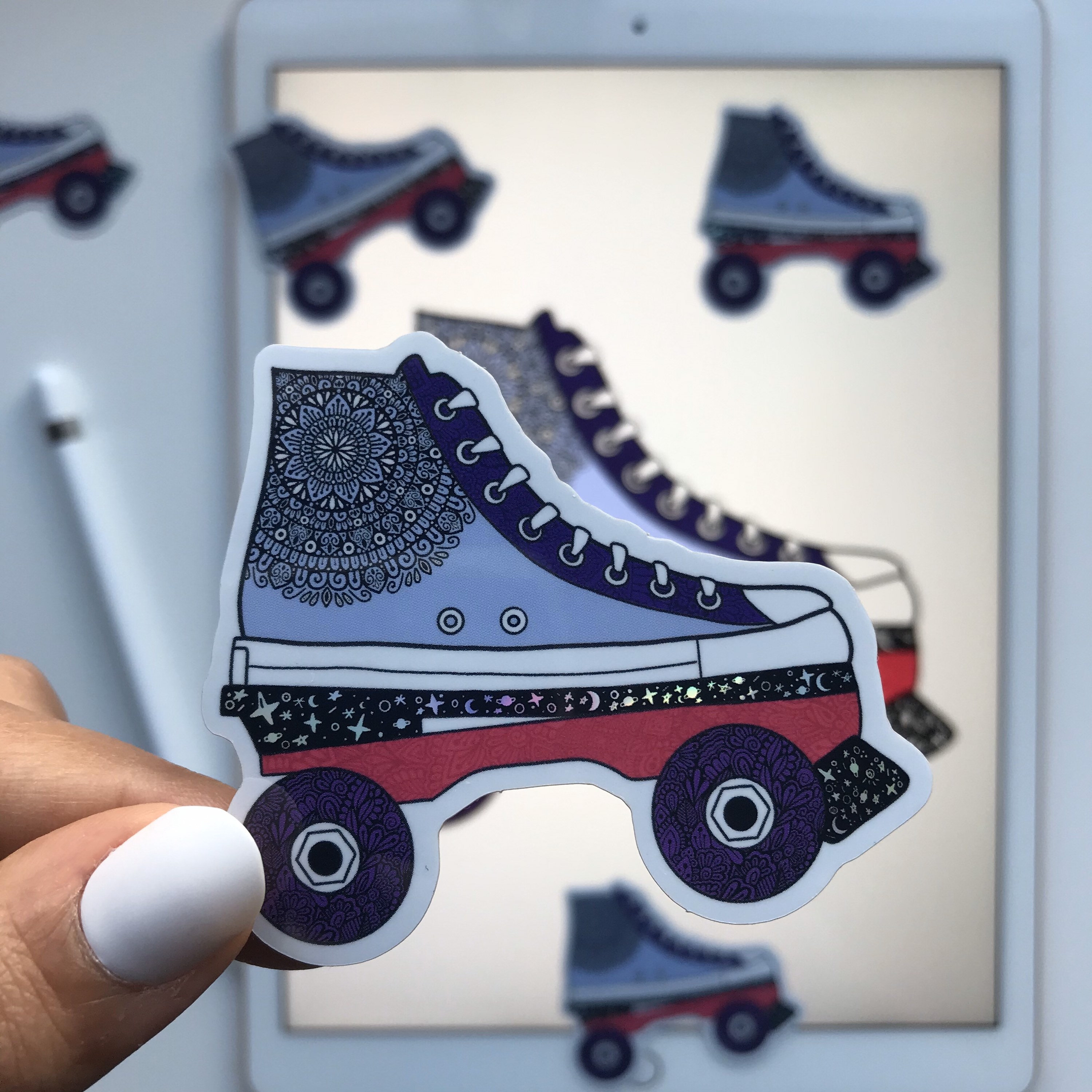 Roller Skating Sticker Waterproof Stickers Space - Etsy