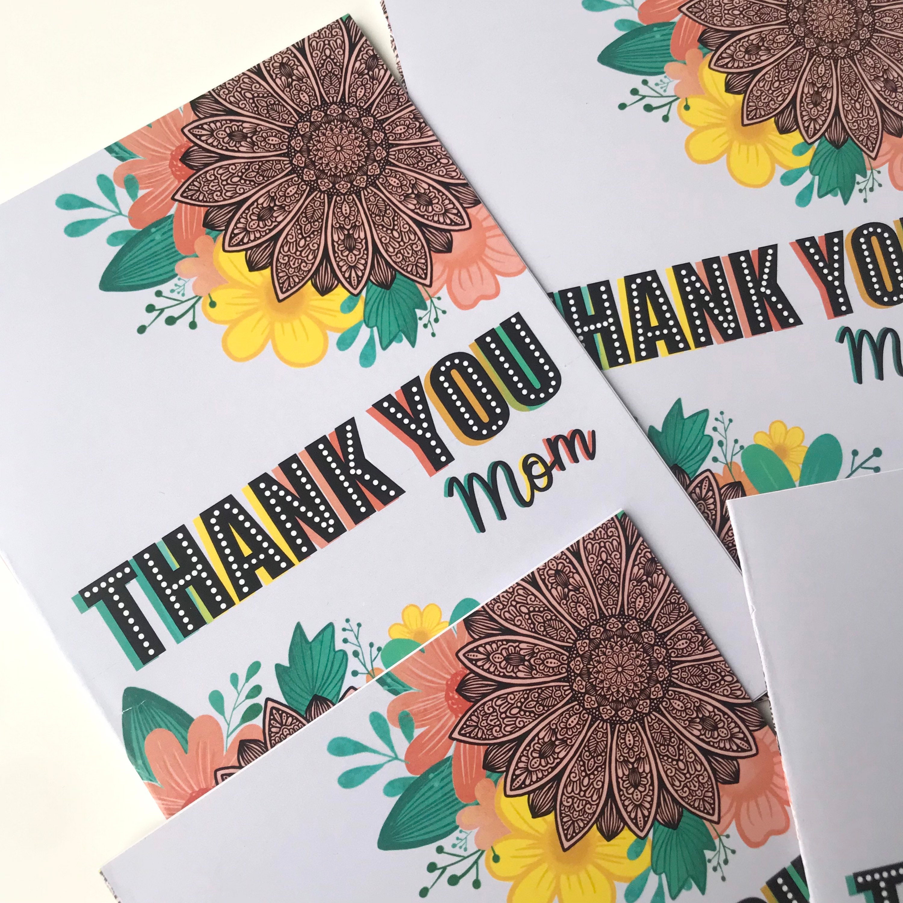 Thank You Mom Card Mothers Day Card-greeting Mothers Day - Etsy