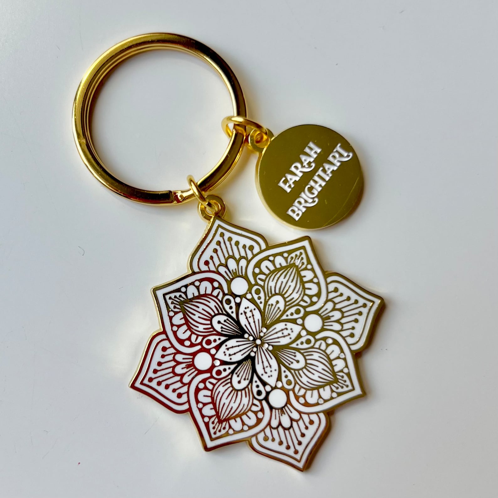 Zentangle and Mandala Enamel Keychain Set of 2 - Etsy