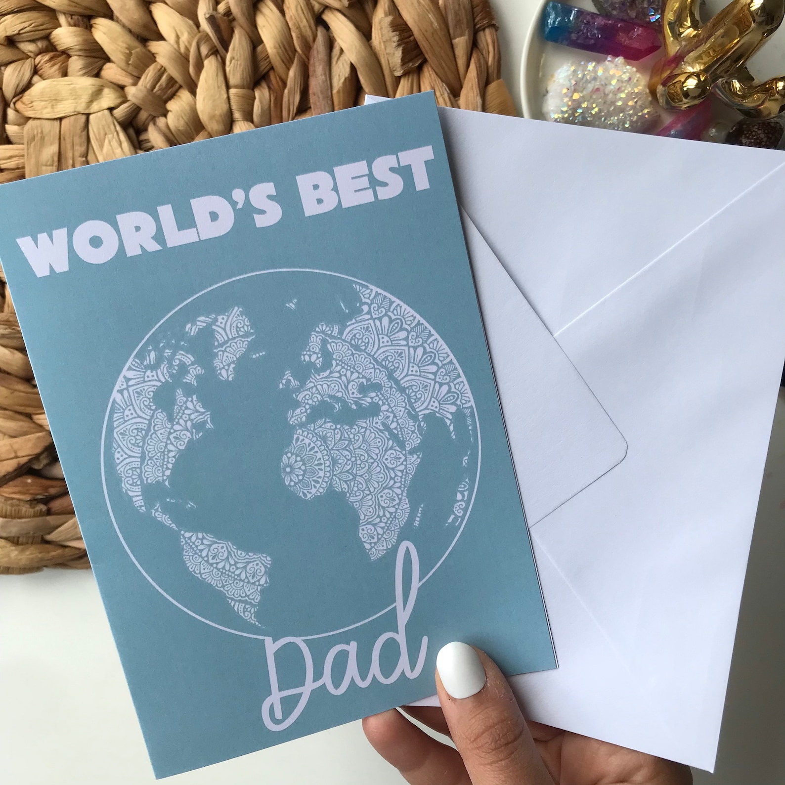 Fathers Day Greeting Cards Mandala Greeting Cards Worlds - Etsy