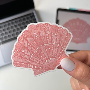 Shell Zentangle Sticker - Waterproof Stickers - Etsy