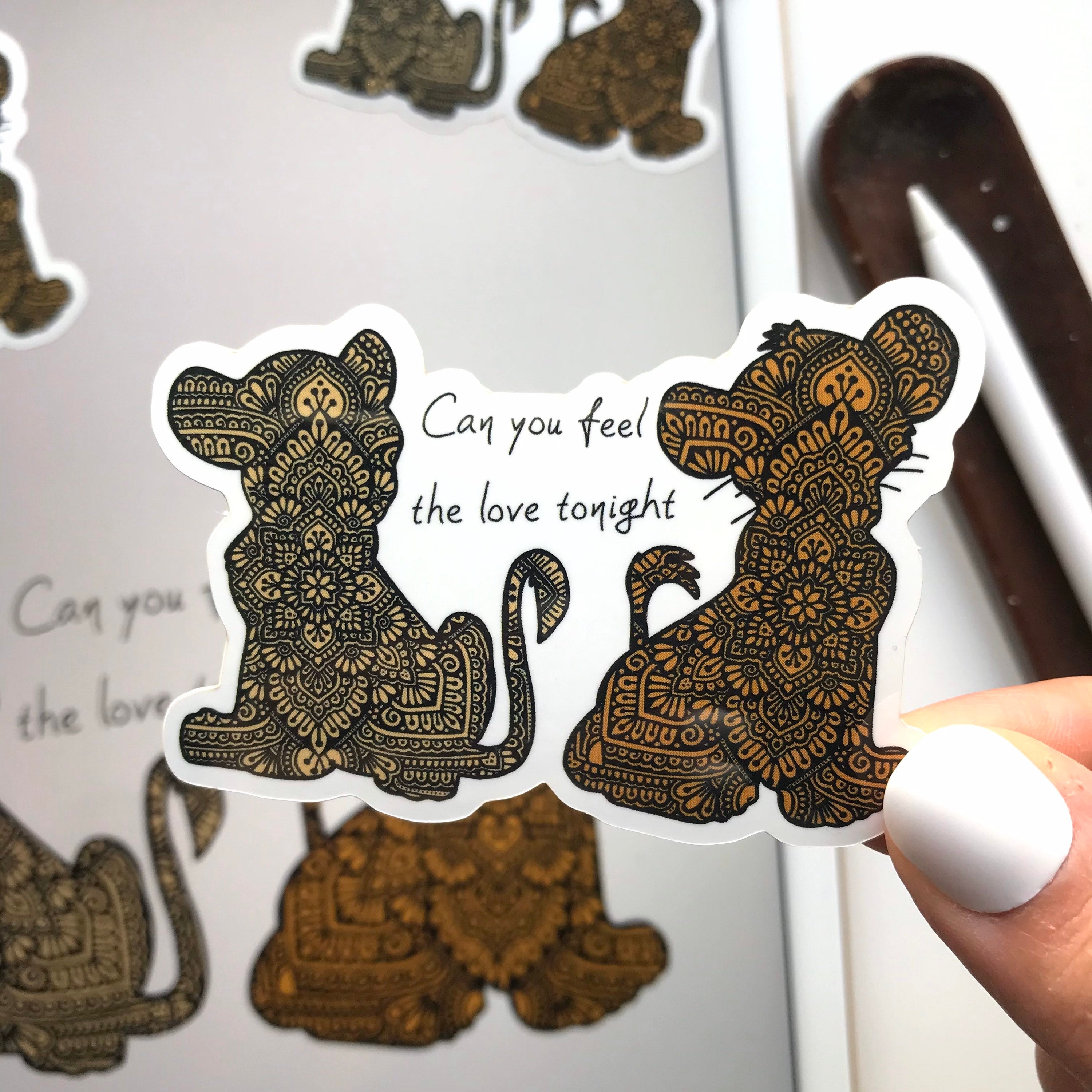 Zentangle Simba and Nala Vinyl Stickers Disney Sticker - Etsy