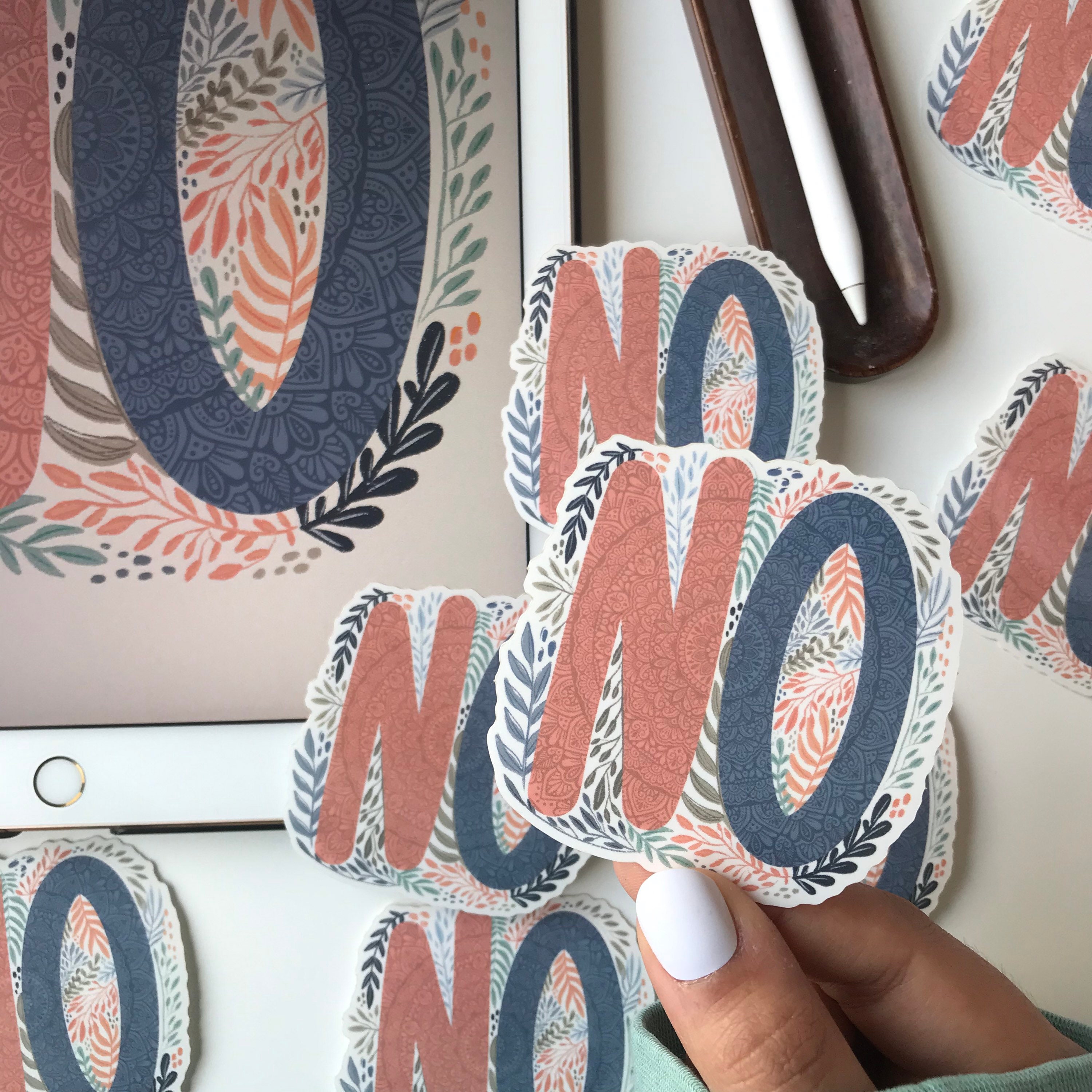 NO mandala waterproof sticker no stickers | Etsy