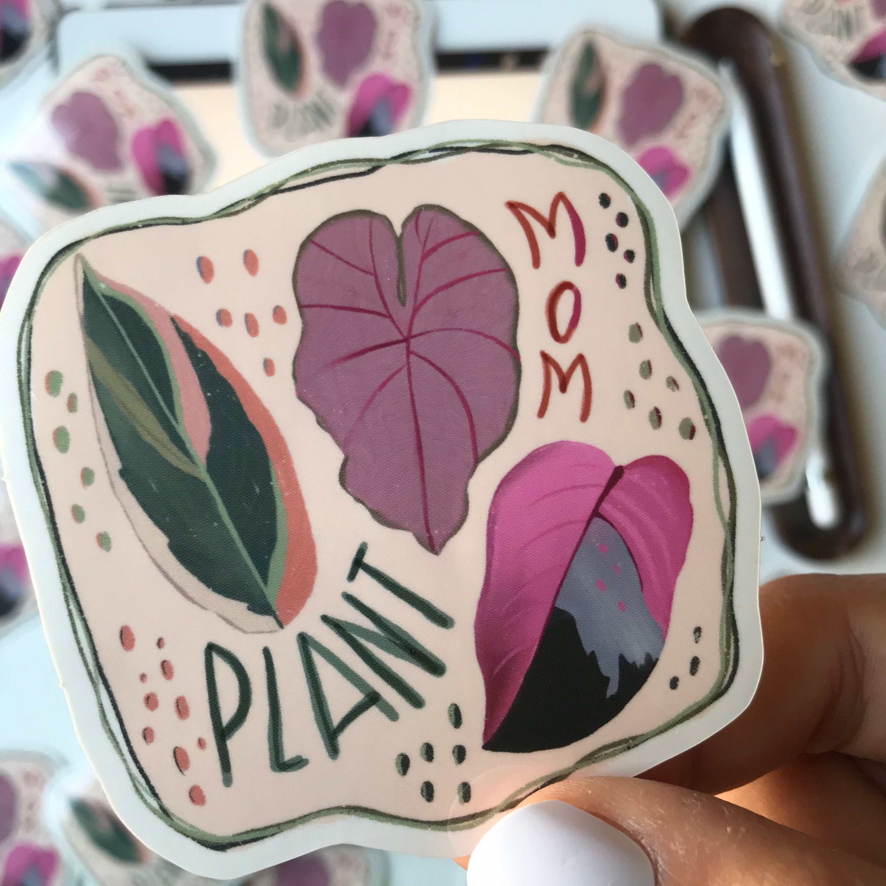 Plant Mom Waterproof Stickers Plant Stickers Plant Lover - Etsy