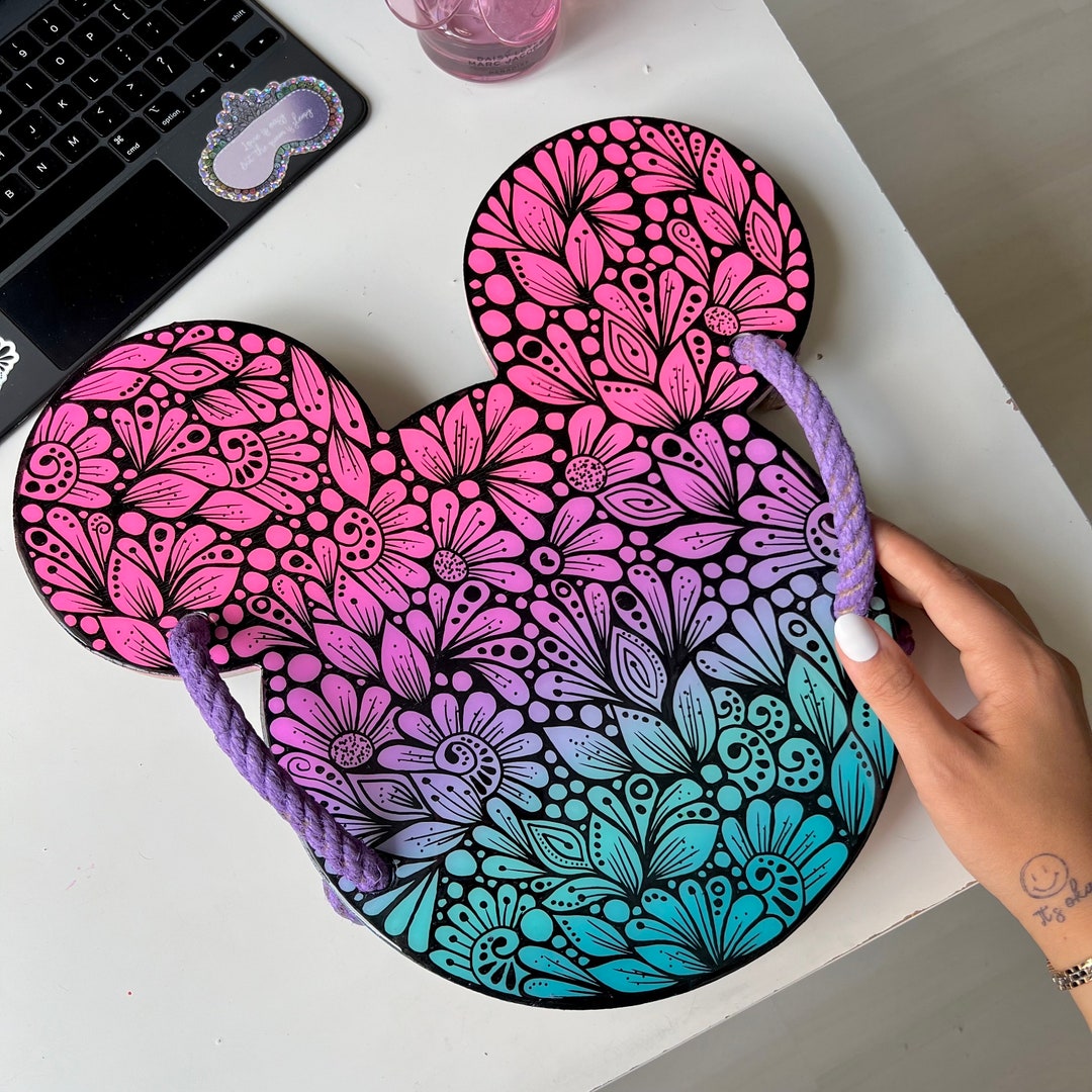 Zentangle Mickey Mouse Wooden Tray Handmade Tray - Etsy