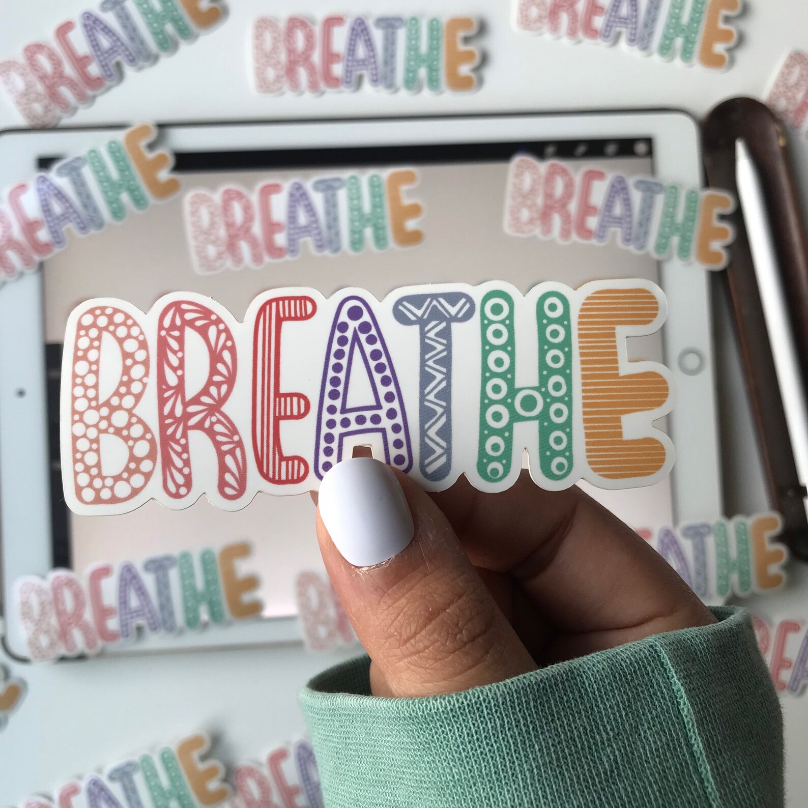 Zentangle Breathe Stickers Waterproof Zentangle Stickers | Etsy