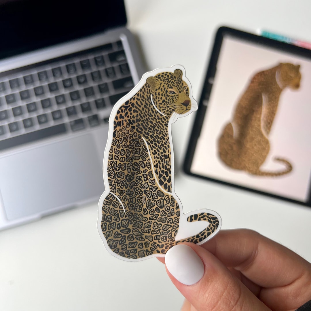 Jaguar Zentangle Waterproof Stickers - Animal Sticker - Etsy