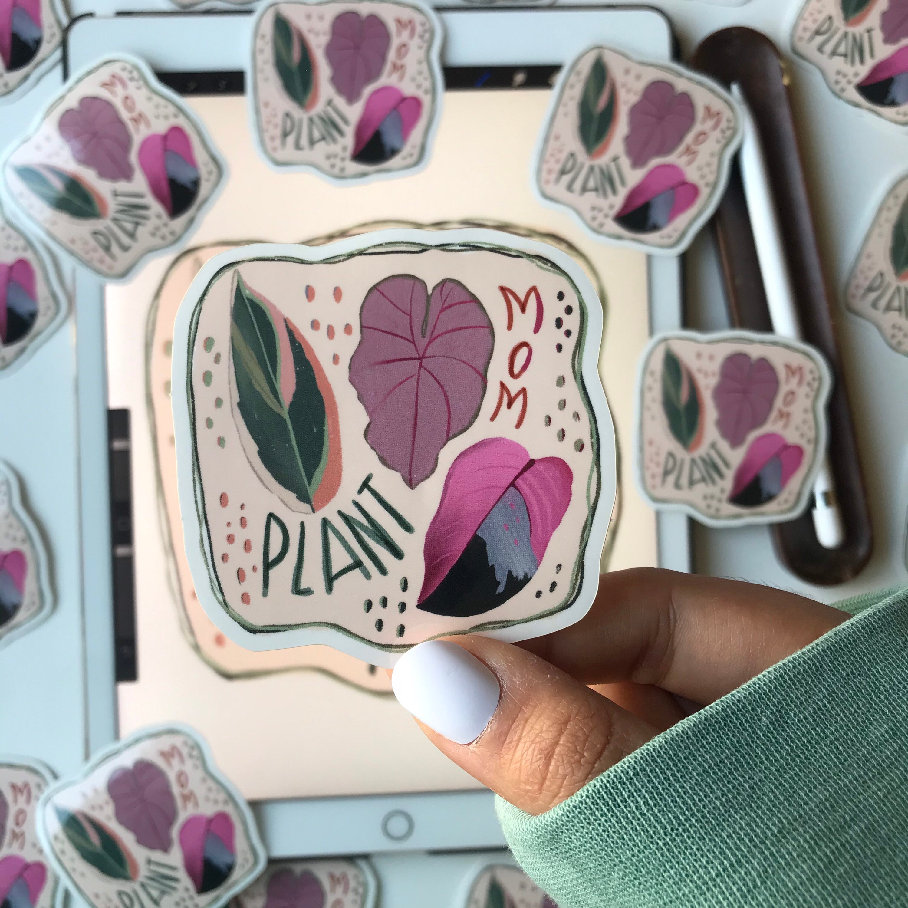Plant Mom Waterproof Stickers Plant Stickers Plant Lover - Etsy
