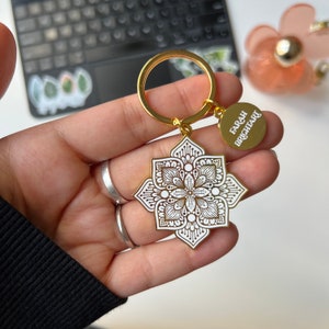 Mandala Enamel Keychain - Etsy
