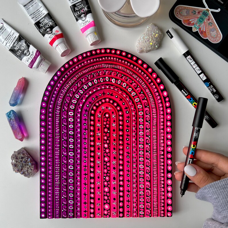 Pinky Zentangle Wooden Piece Wall Decor - Etsy