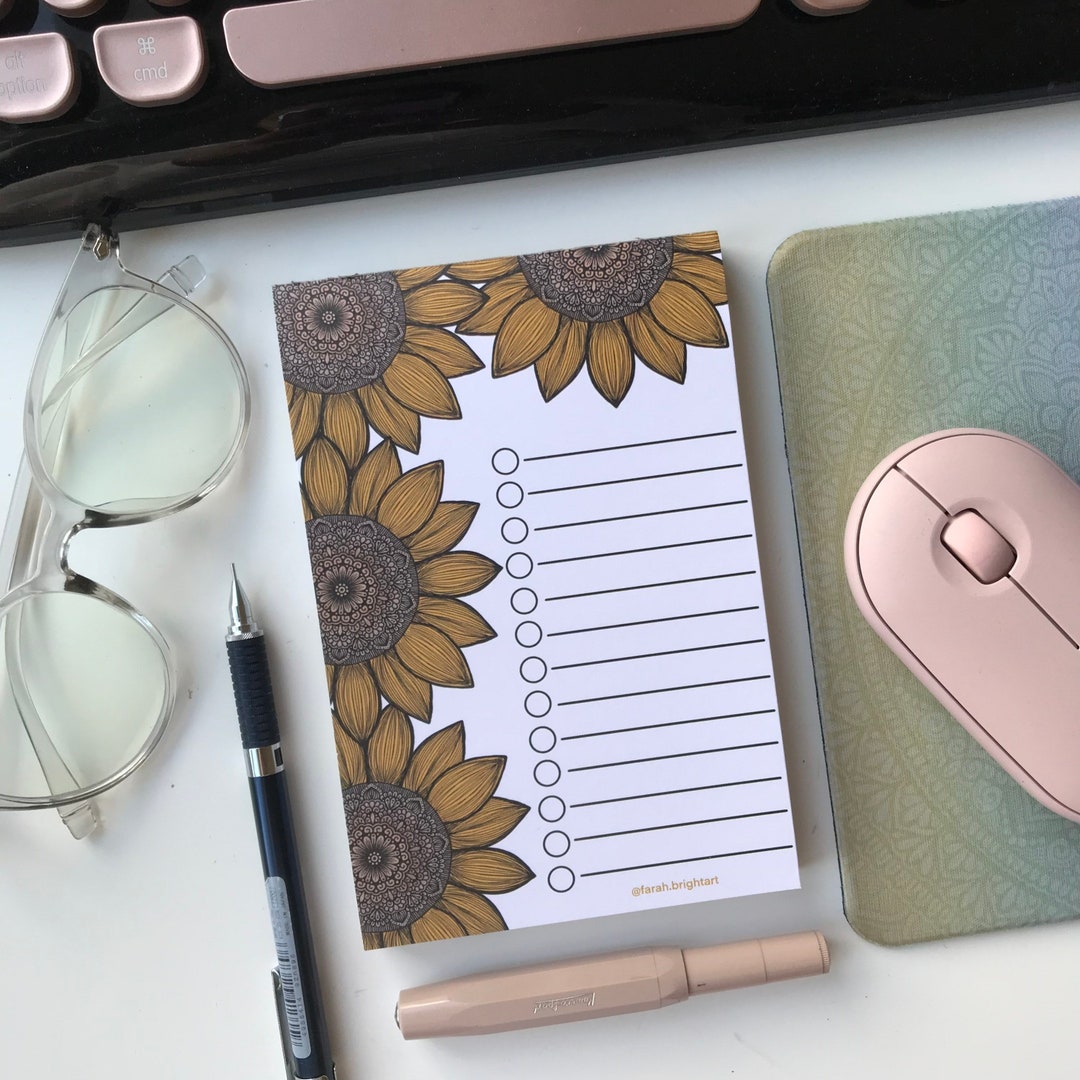 Sunflower Mandala Notepad 100 Sheets - Etsy
