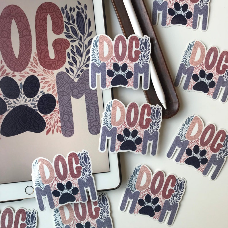 Dog Mom Mandala Stickers Dog Mom Waterproof Stickers - Etsy
