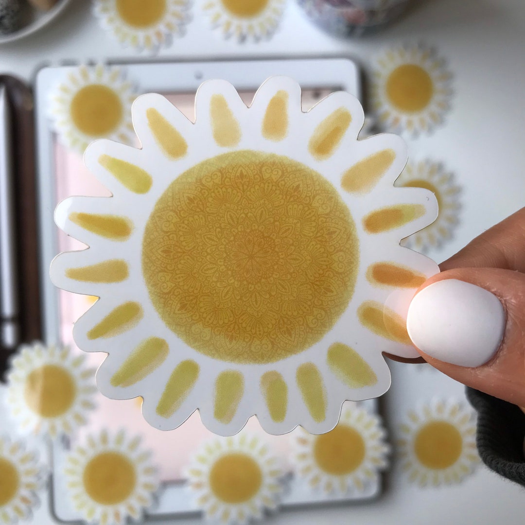 Sun Mandala Waterproof Sticker - Etsy