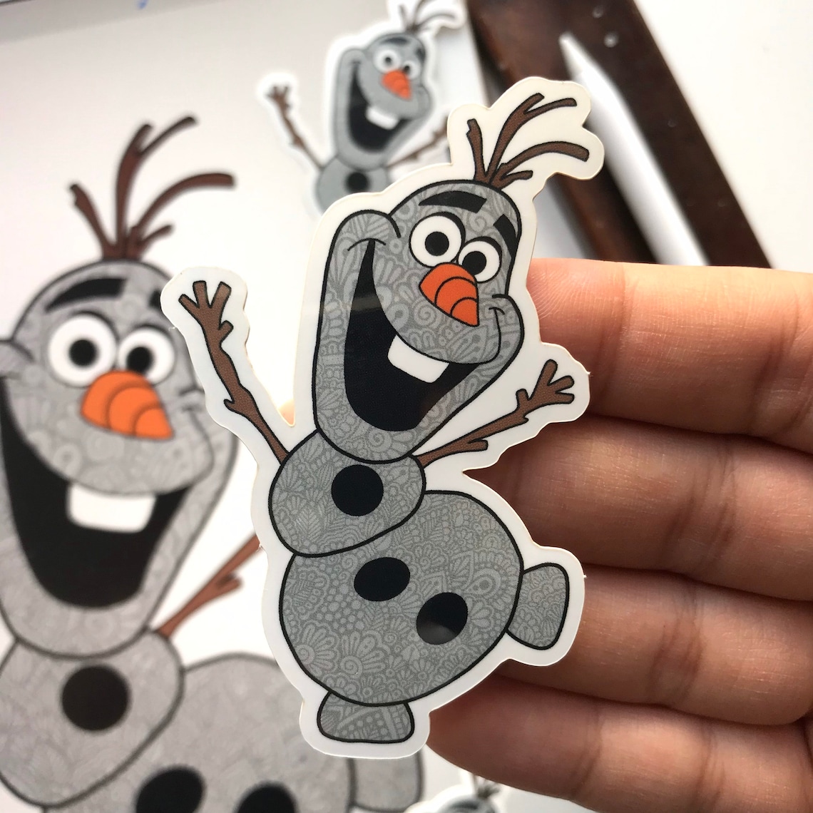 Zentangle Olaf Stickers Frozen Stickers Disney Stickers | Etsy