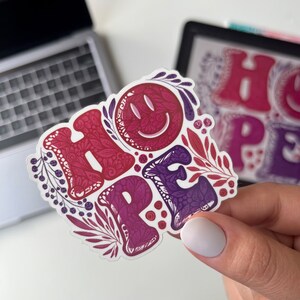 Zentangle Hope Sticker - Waterproof Sticker - Hope Sticker - Etsy